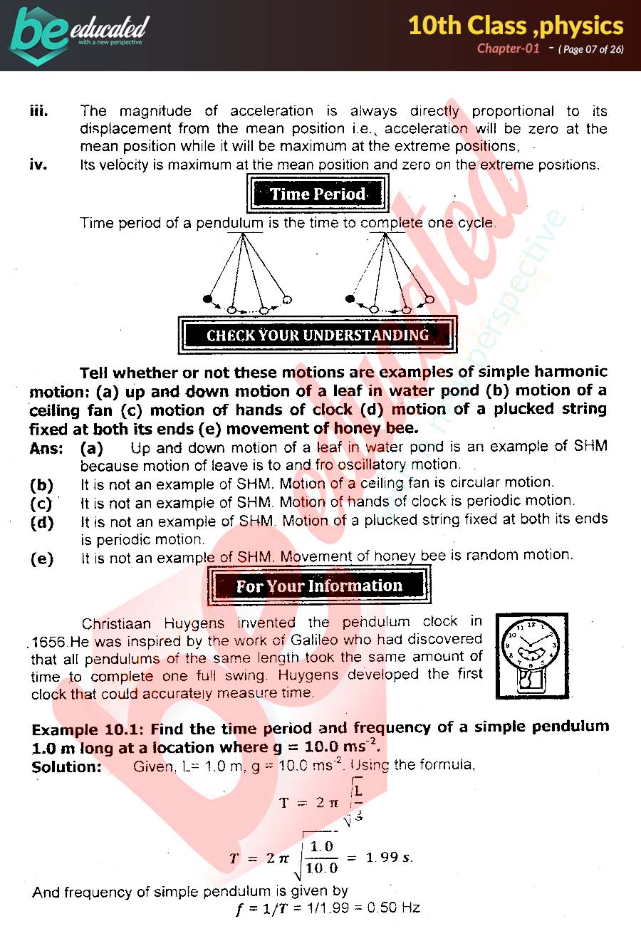 Class 10 Notes Physics CLASSNOTES Class 10 Physics Notes Chapter 1