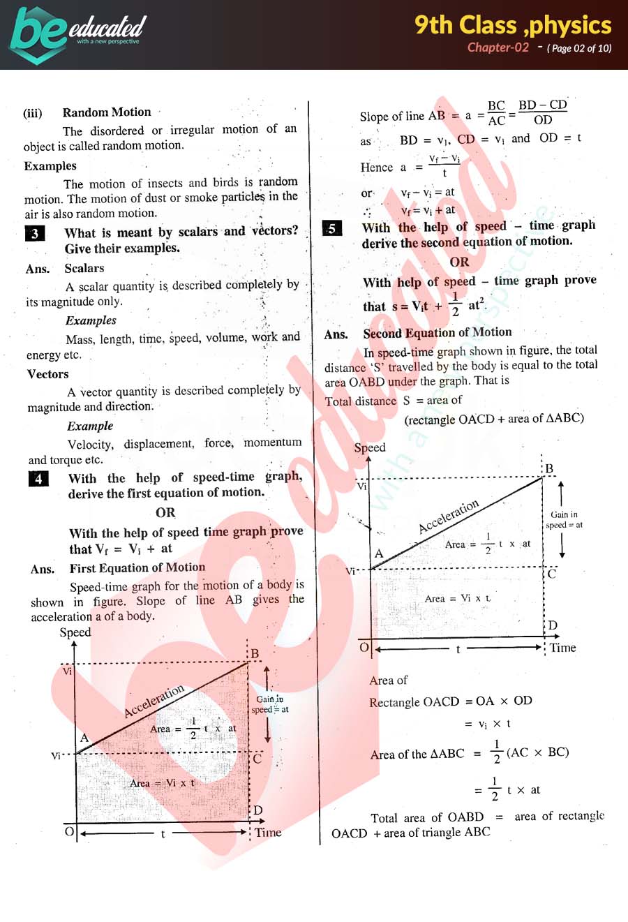 Chapter 2 Physics 9th Class Notes - Matric Part 1 Notes Chapter 2 Physics 9th Class Notes - Matric Part 1 Notes