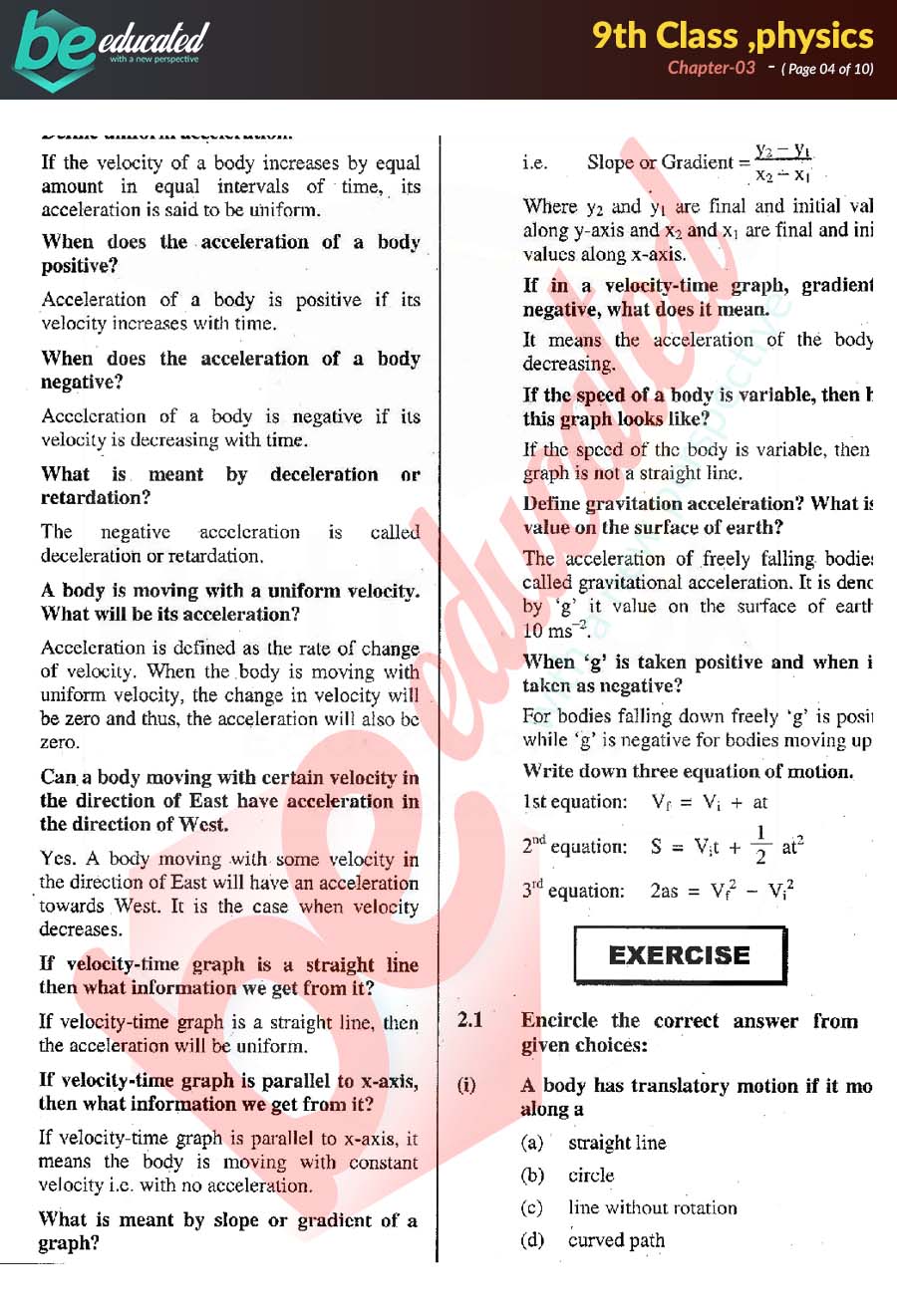 Chapter 2 Physics 9th Class Notes - Matric Part 1 Notes Chapter 2 Physics 9th Class Notes - Matric Part 1 Notes