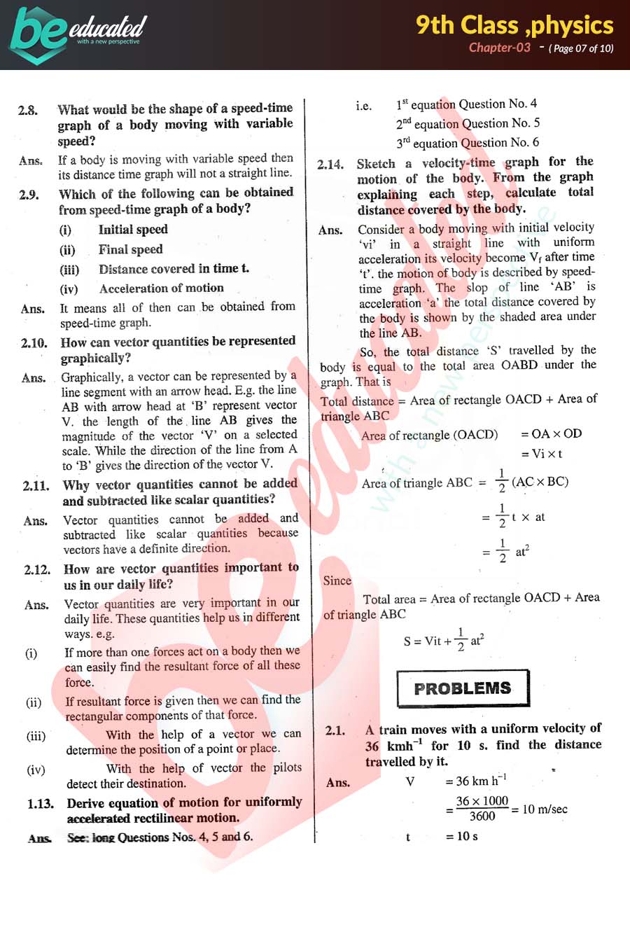 Chapter 2 Physics 9th Class Notes - Matric Part 1 Notes Chapter 2 Physics 9th Class Notes - Matric Part 1 Notes