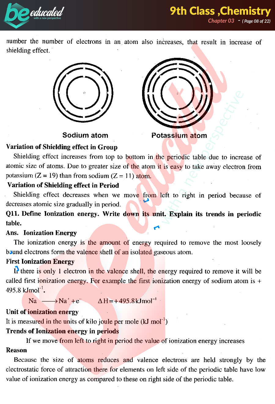 Chapter 3 Chemistry 9th Class Notes - Matric Part 1 Notes Chapter 3 Chemistry 9th Class Notes - Matric Part 1 Notes